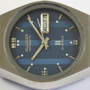 Vintage Allwyn Automatic Indian Mens Wrist Watch Mechanical 21 Jewels ...