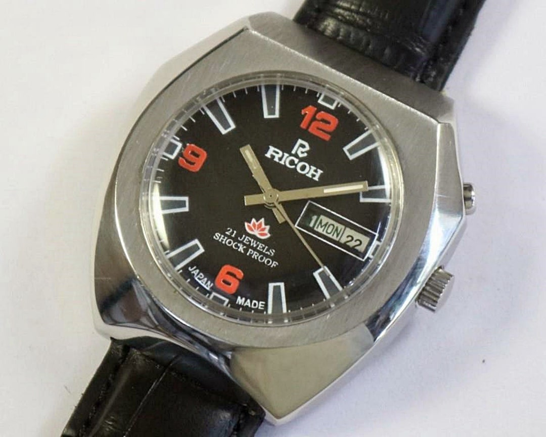 Vintage Ricoh Crystal Automatic Japan Mens Wrist Watch Mechanical 21 ...
