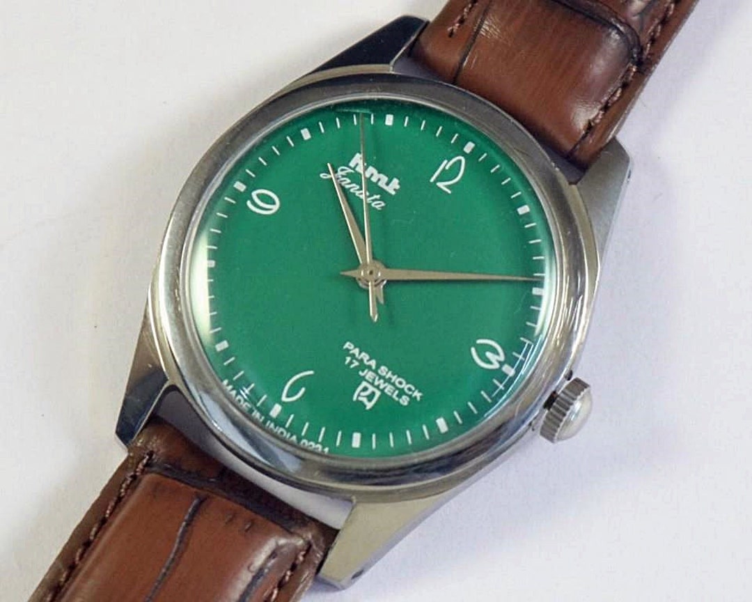 Vintage HMT Janata Minimalist Green Dial Indian Hand Winding Mens Wrist ...