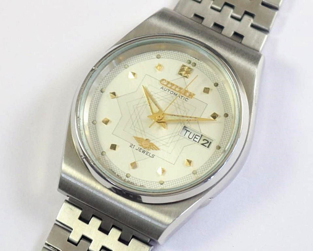 Vintage Citizen Eagle 7 Automatic Japan Mens Wrist Watch Mechanical 21 Jewels Day Date Stainless ...