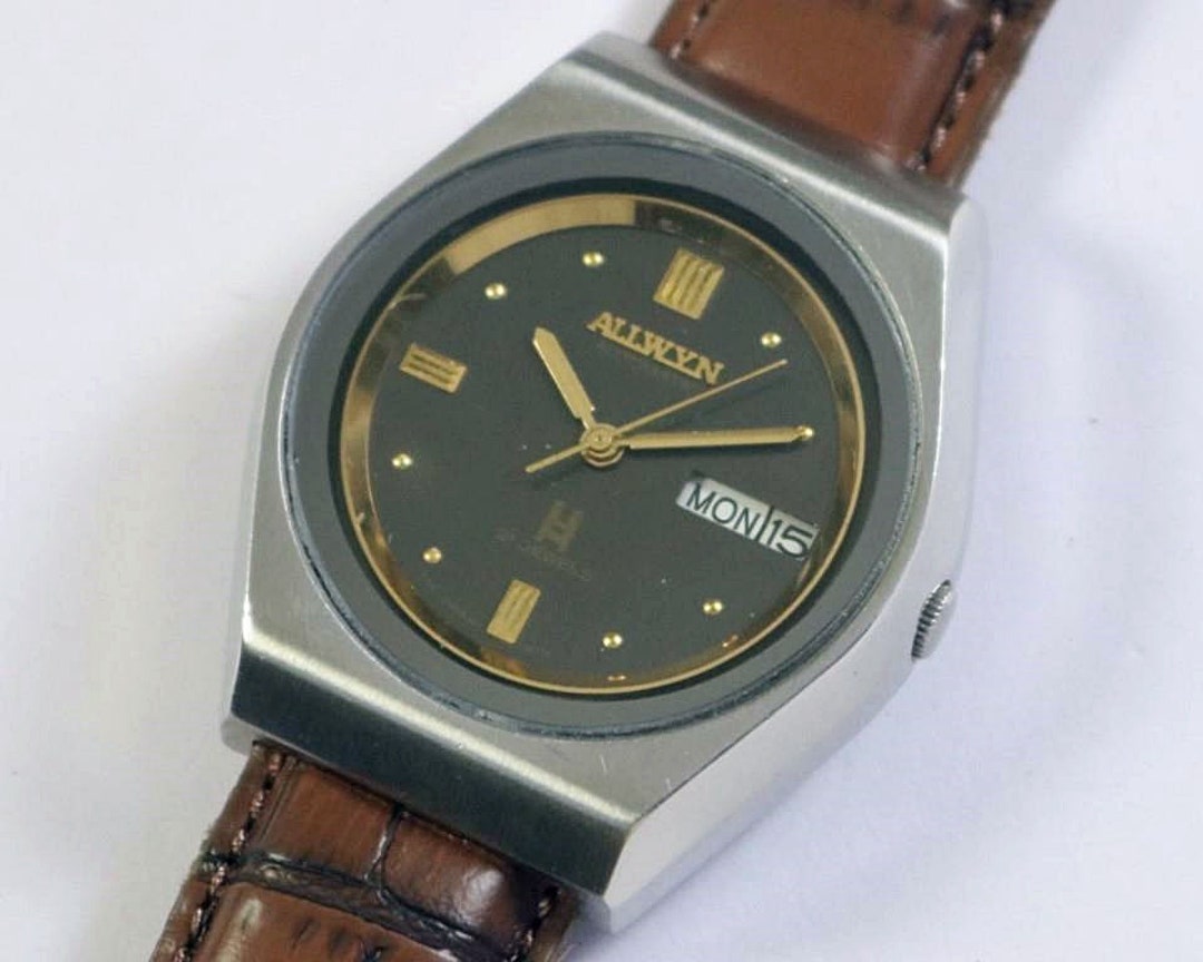 Vintage Allwyn Automatic Indian Mens Wrist Watch Mechanical 21 Jewels ...