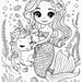 Magical Mermaid & Unicorn Coloring Pages – Printable Kids Activity ...