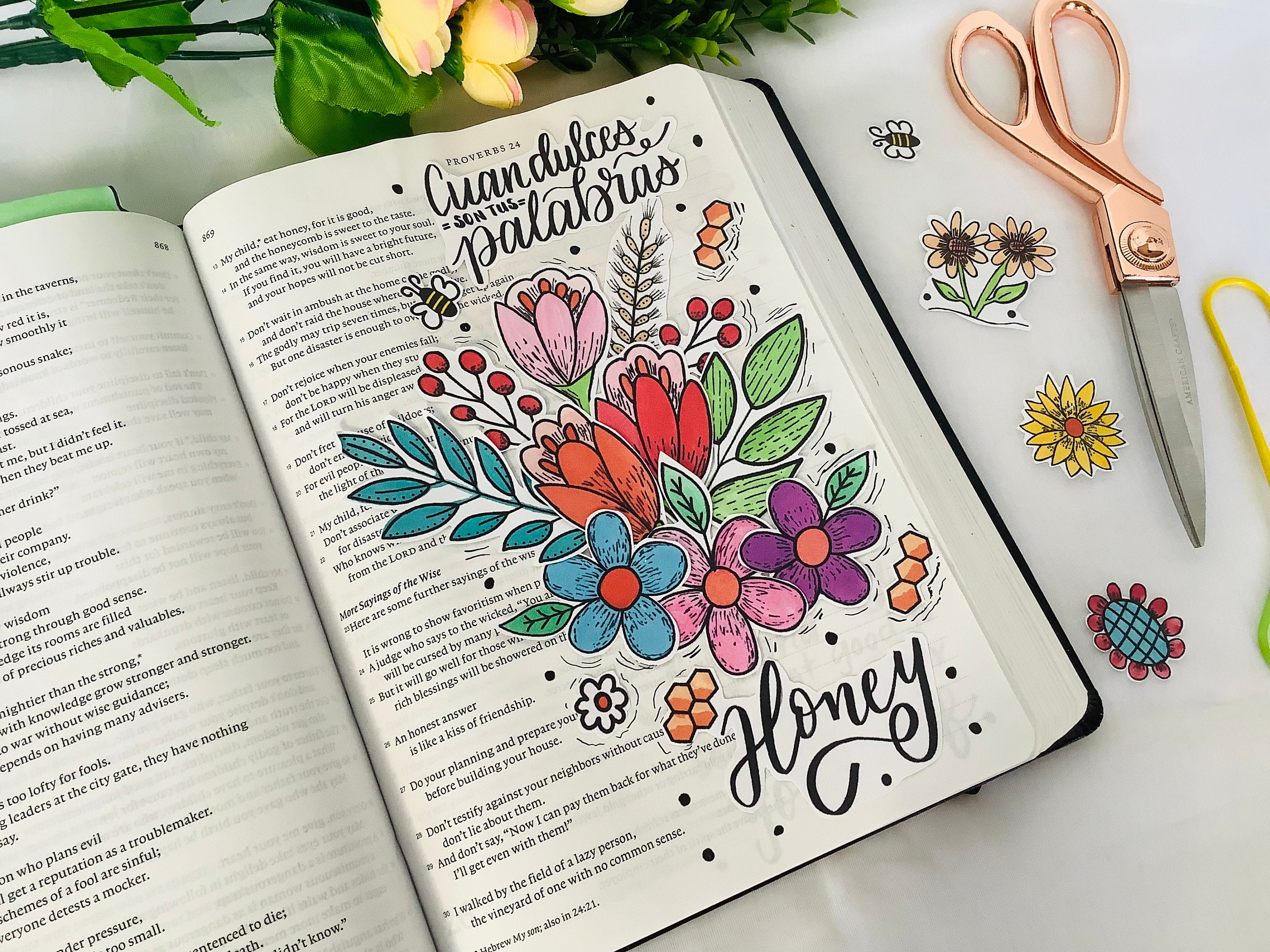 Printable Bible Journaling Spanish - English / Bee / Psalms 119:103 ...