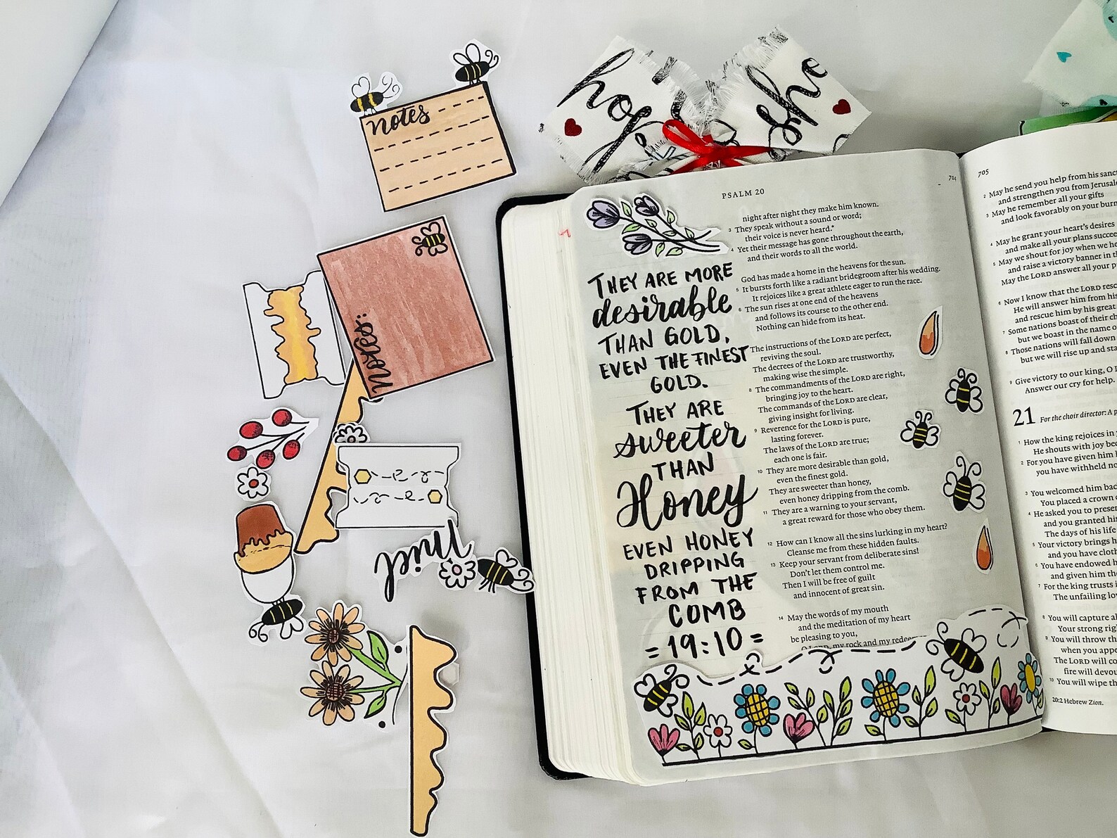Printable Bible Journaling Spanish - English / Bee / Psalms 119:103 ...