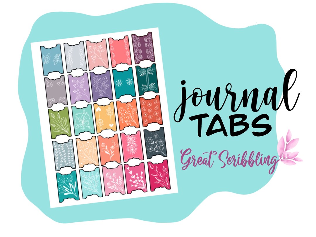 25 Botanical Tabs | Journal Tabs | Bible Journaling - Etsy