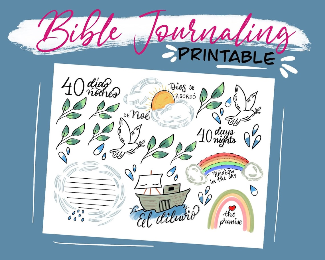 Printable Bible Journaling Spanish - English / Flood / El Diluvio ...