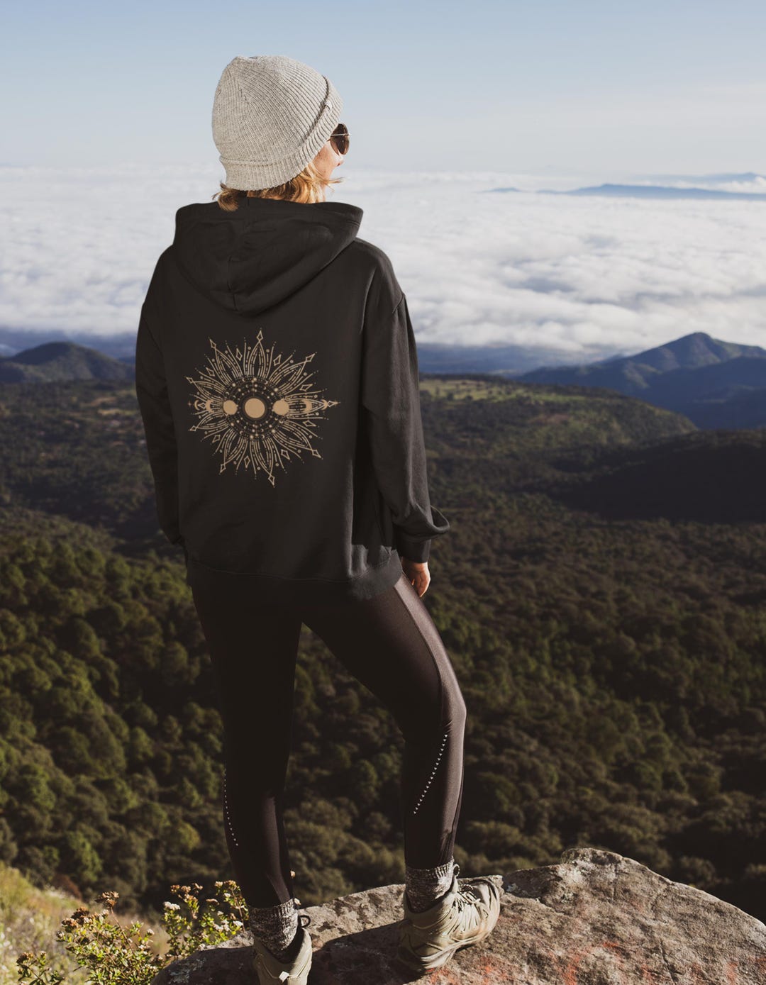 Celestial Moon Phase Hoodie, Celestial Hoodie Gift, Lunar Phase Graphic ...