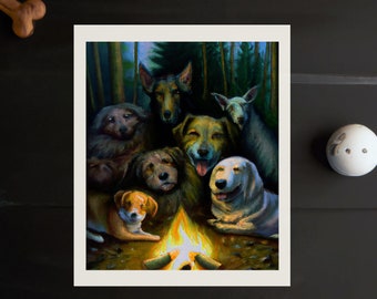 Campfire Dogs Art - Etsy
