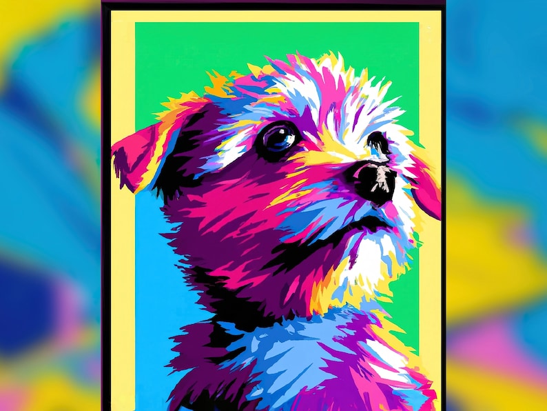 Pop Art Pet Portrait, Custom Pet Pop Art, Pop Art Dog Portrait, Pet Pop ...