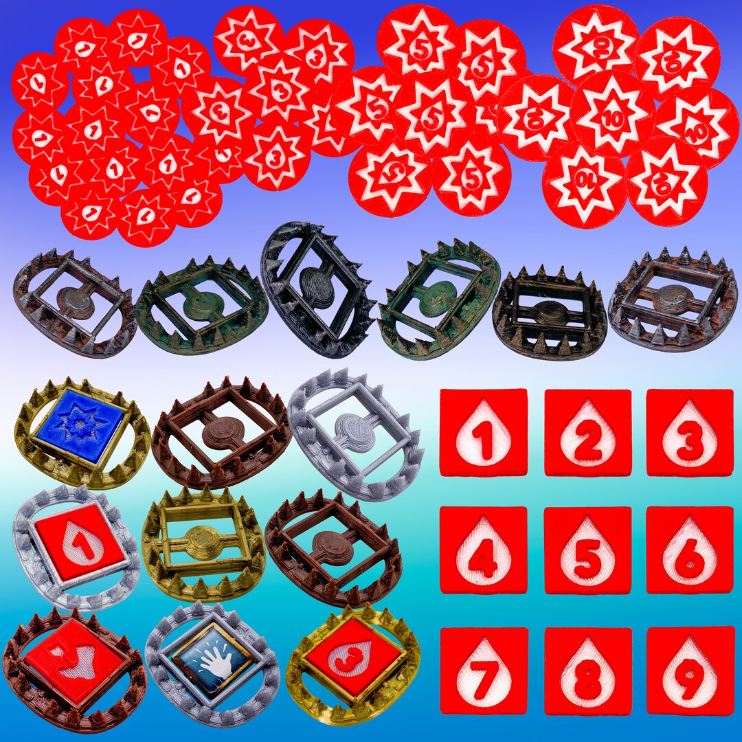 Gloomhaven / JOTL Damage Tokens, Damage Trap Tokens, and Damage ...