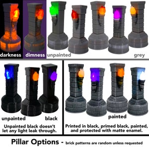 LED Torch Pillars With Flickering Light up Flame Painted - Gloomhaven ...