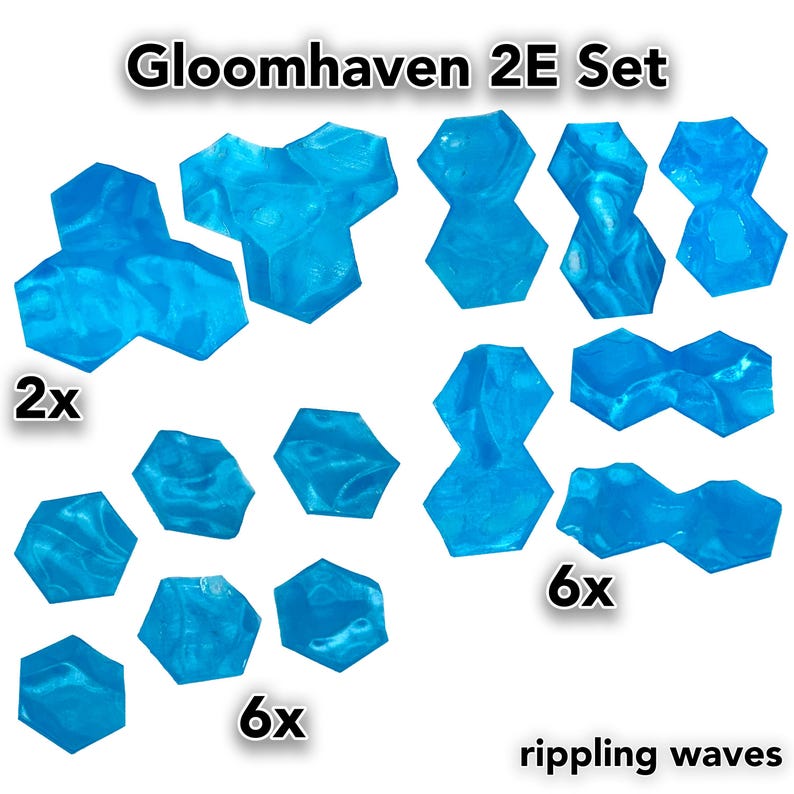 Gloomhaven Water Tiles – Translucent Blue 3D Printed Terrain - Etsy