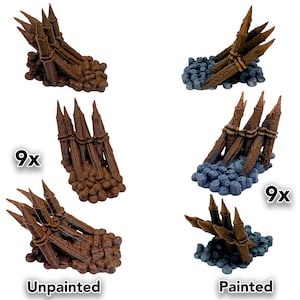 Spike Barricades - D&D, Gloomhaven, RPG Tabletop Terrain - Etsy