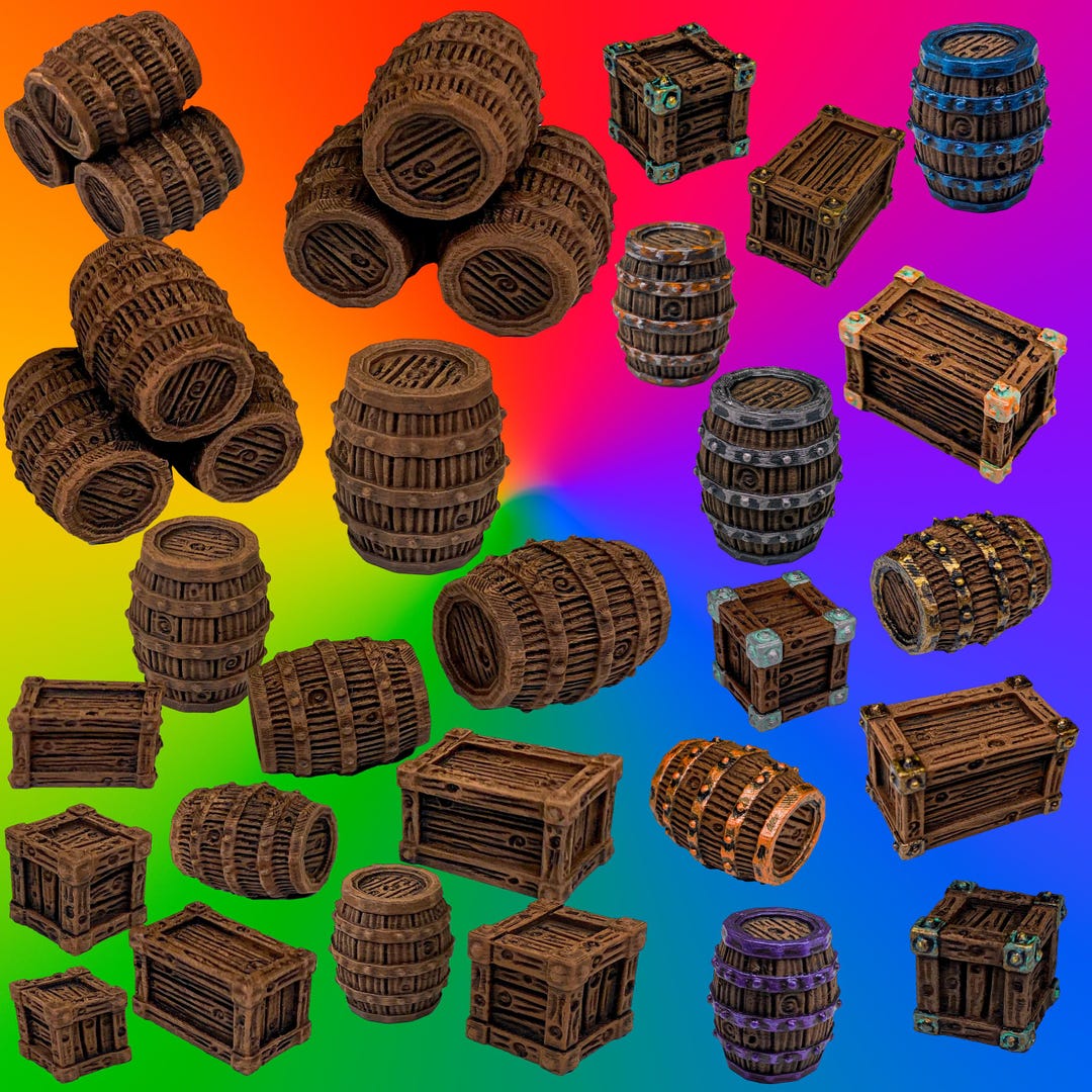 D&D Gloomhaven Mini Crates and Barrels - Gloomhaven, Frosthaven, and ...