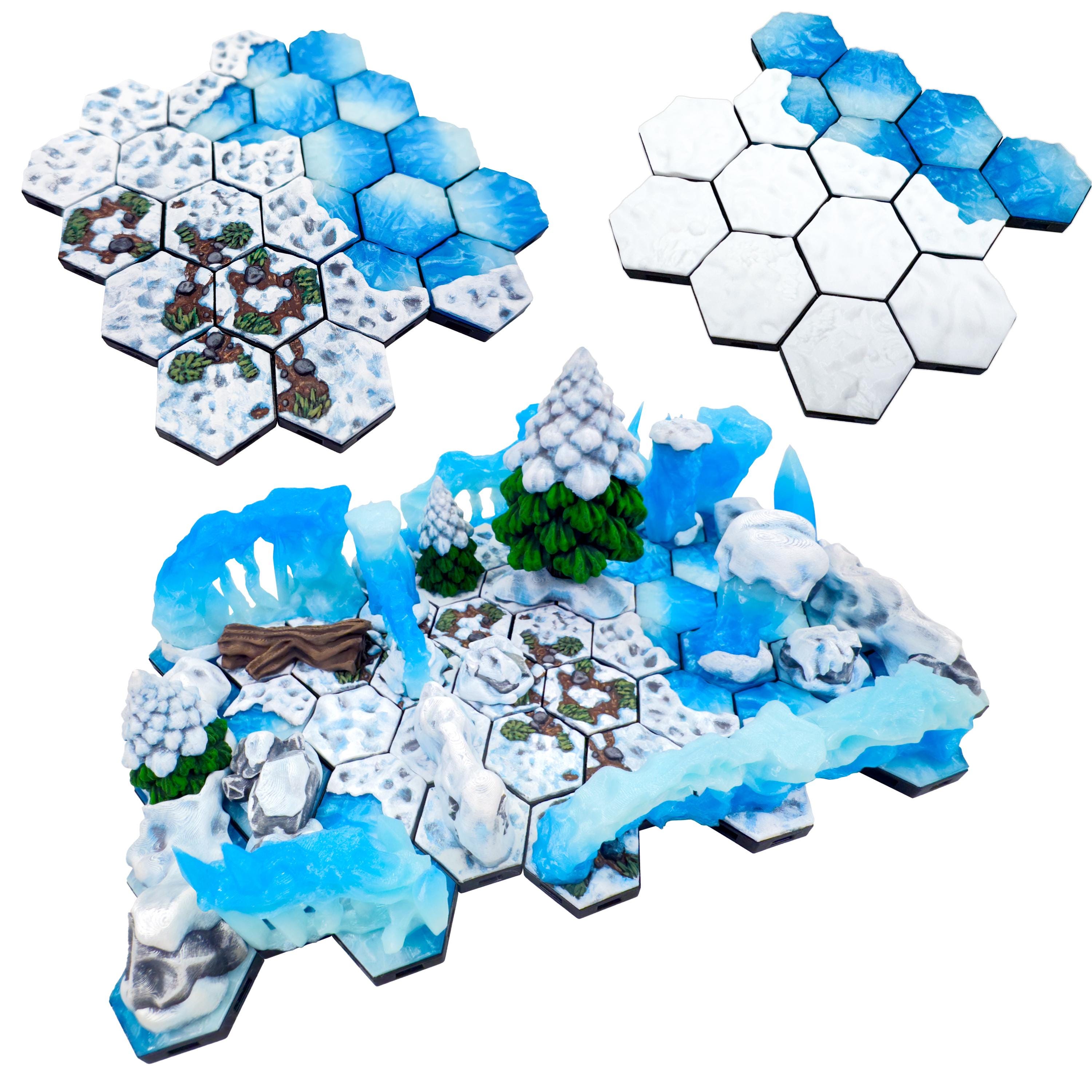 FLEX HEX Winter Terrain – Modular 3D Hex Map Tiles for RPG, Frosthaven ...