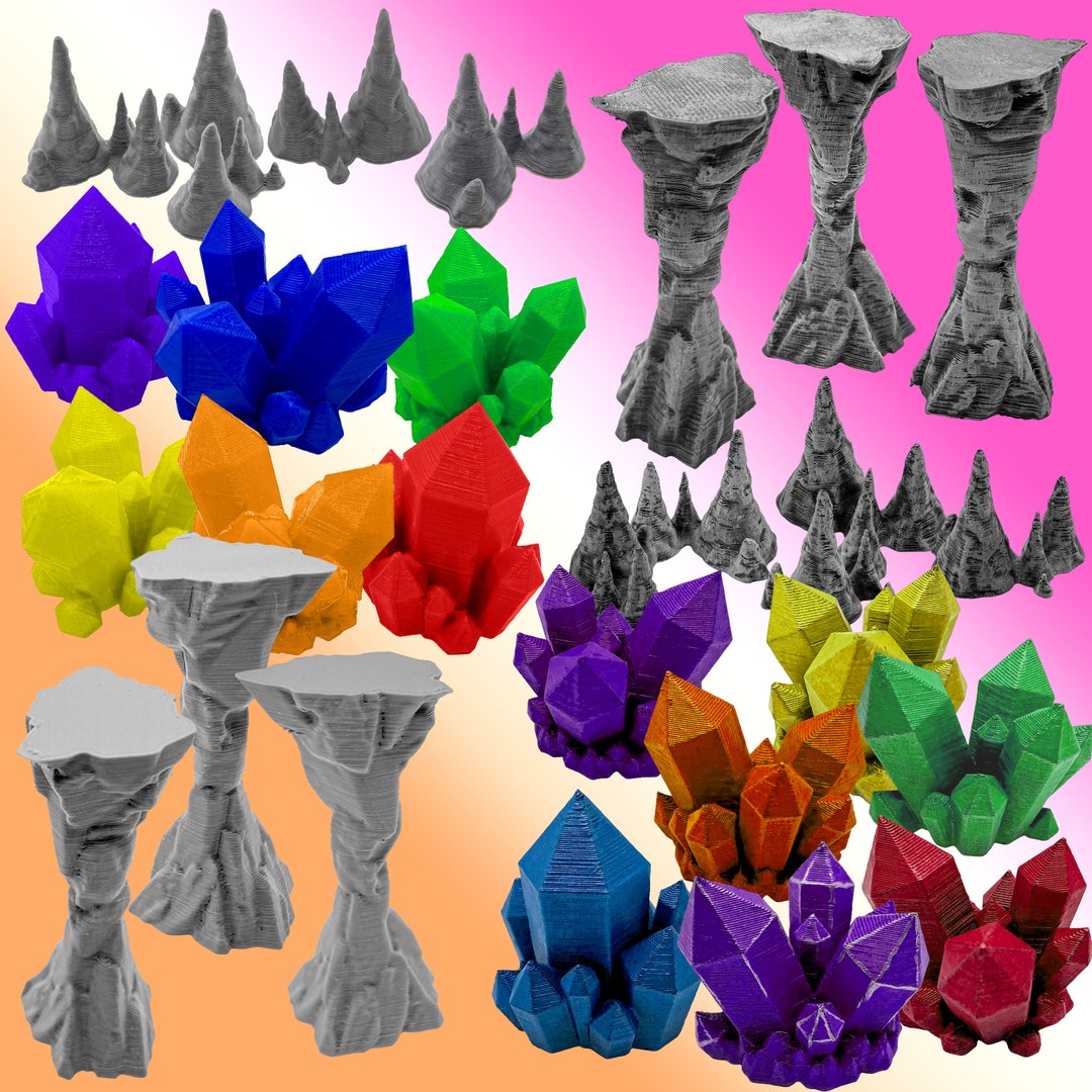 Cave Set - Rock Columns, Stalagmites, and Crystals (up to 18 Pieces ...