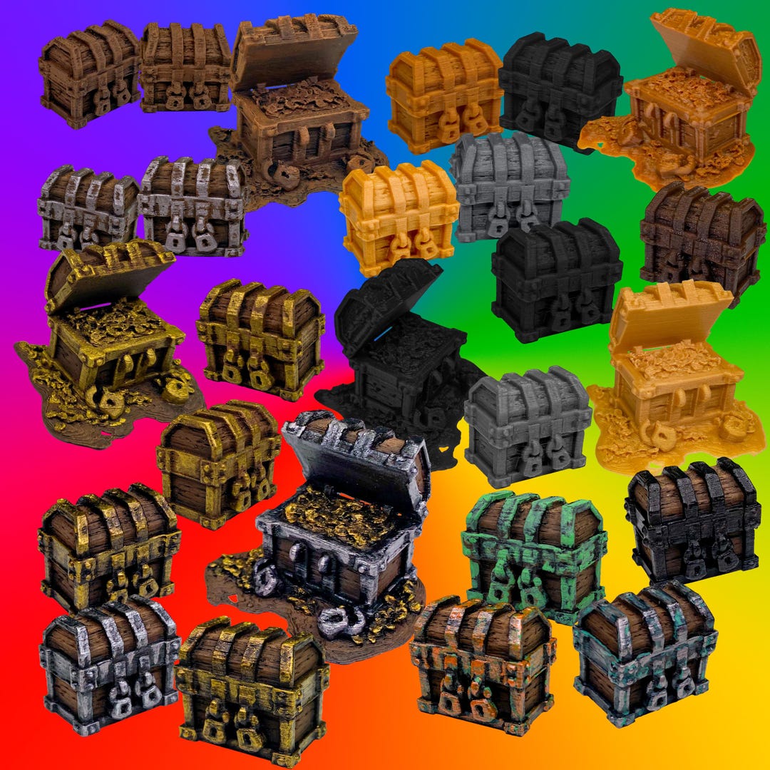 Mini Treasure Chests D&D Gloomhaven RPG Locked and Open - Gloomhaven ...
