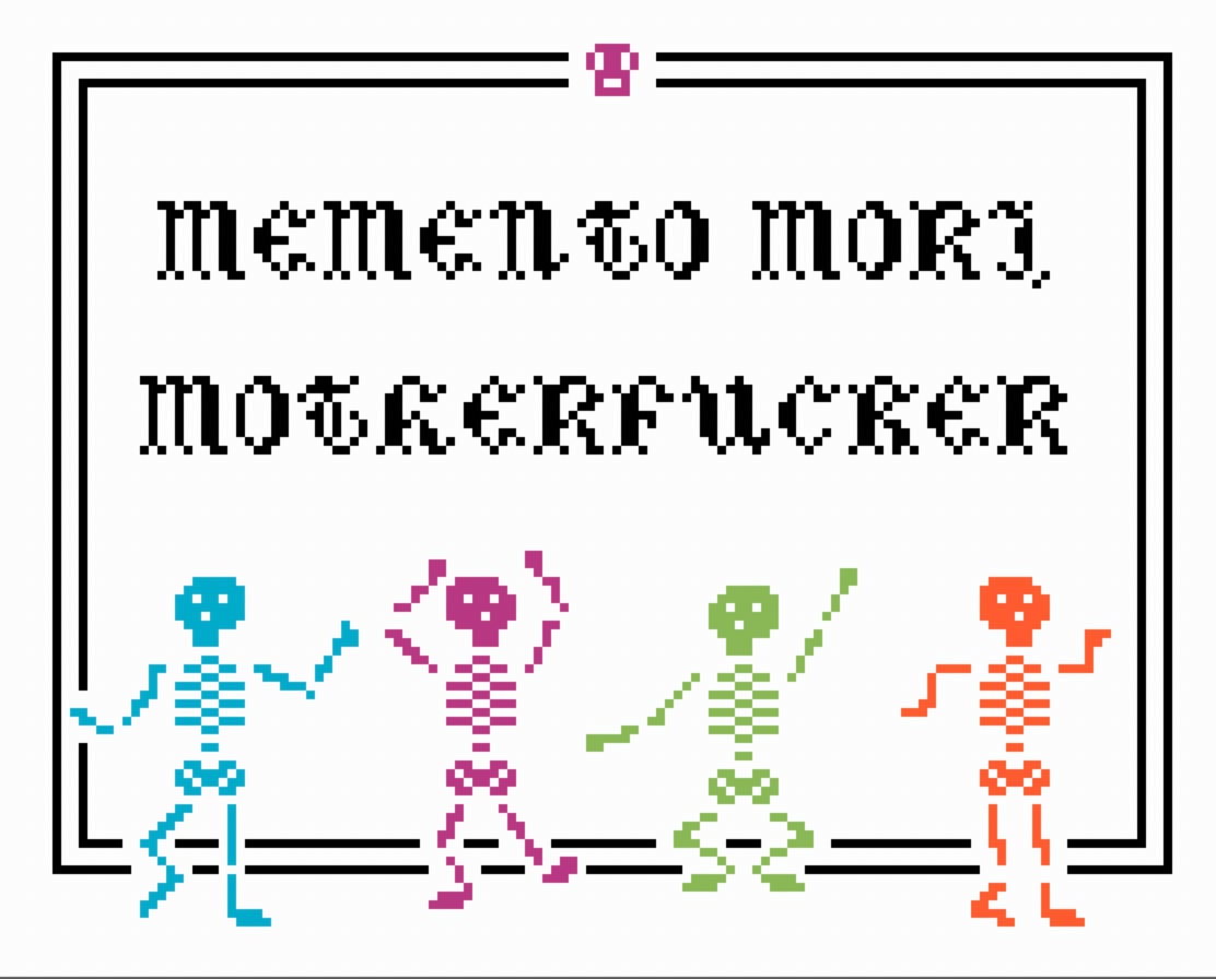 Memento Mori Dancing Skeleton Glow in the Dark Halloween Cross Stitch ...
