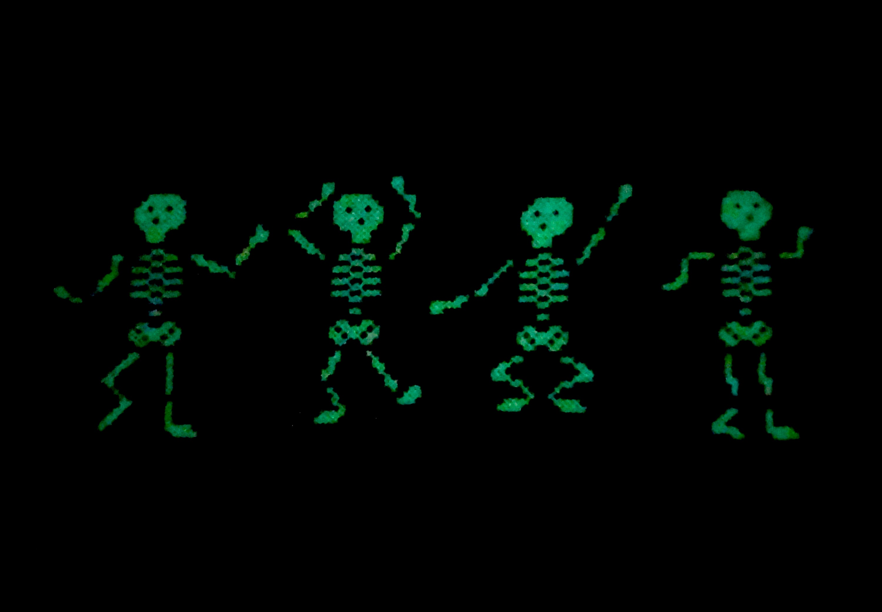 Memento Mori Dancing Skeleton Glow in the Dark Halloween Cross Stitch ...
