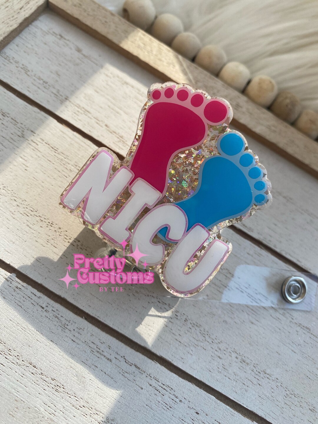 NICU Baby Feet Badge Reel, Nurse Gift, NICU Nurse Badge Reel, NICU ...