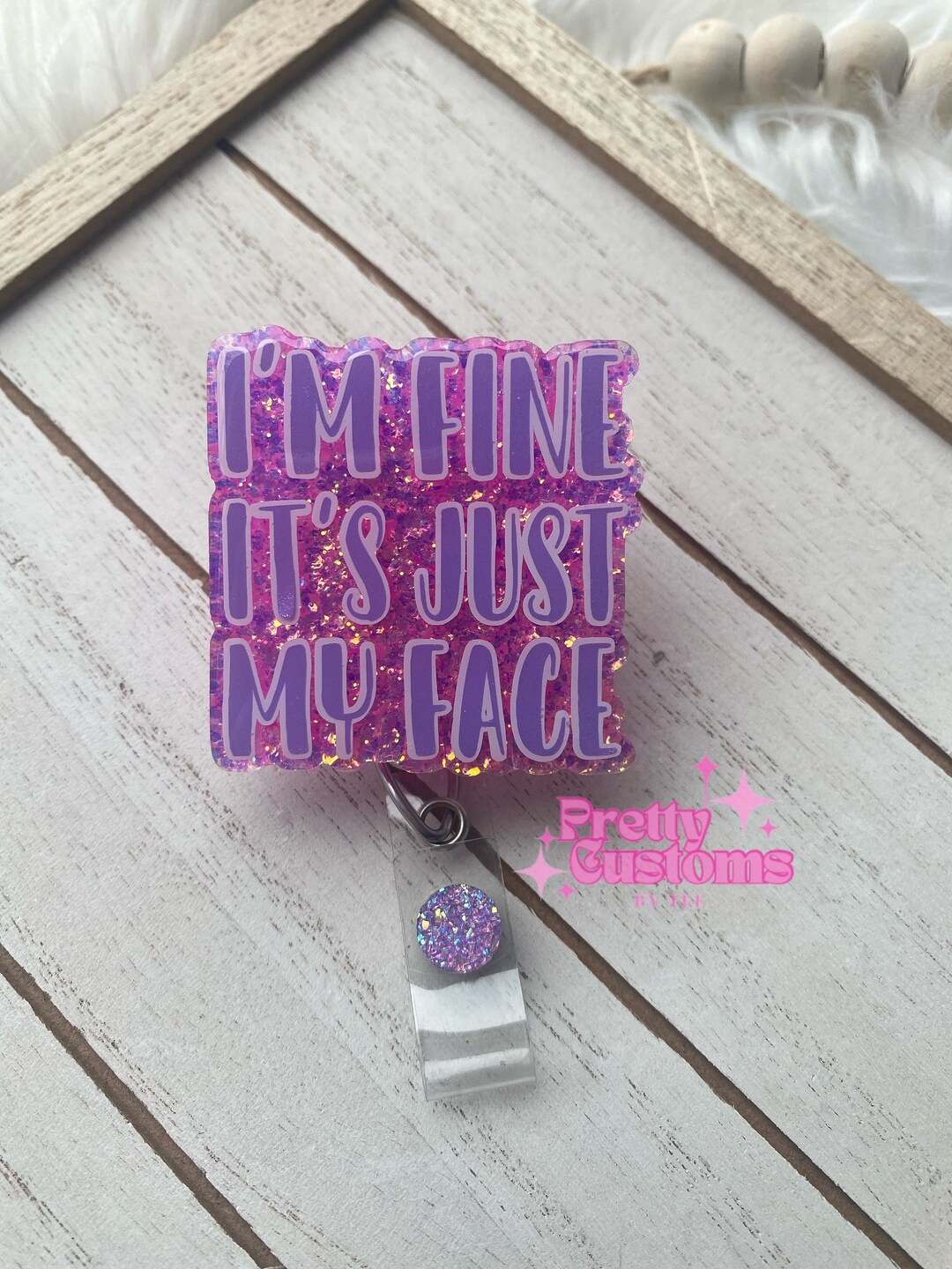 It’s Fine, It’s Just My Face Badge Reel, Funny Badge Reel, Badge Reel Gift, Badge Reel, Badge ...