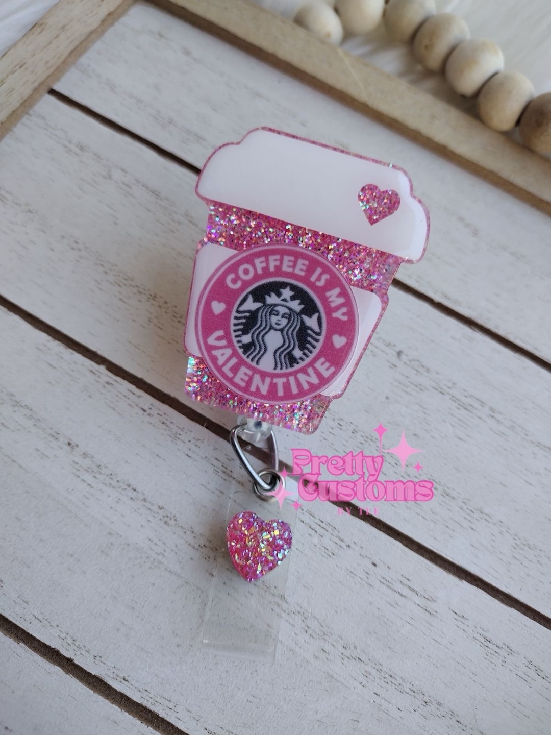 Valentines Badge Reel, Cute Badge Reel, Nurse Gift, to Go Cup Badge ...