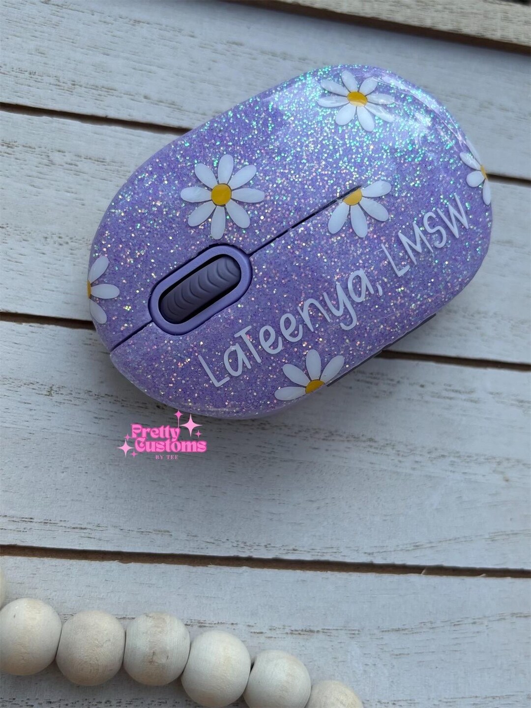 Daisy Flower Mouse | Wireless Mouse| Made to Order | Glitter Mouse ...