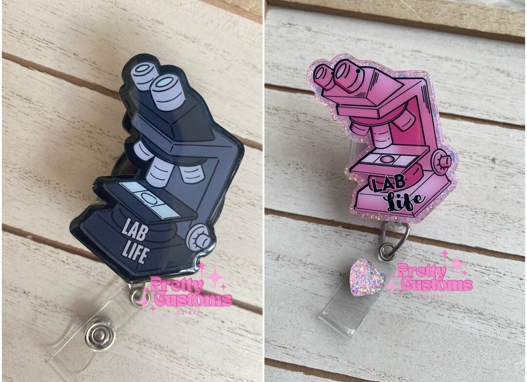 Lab Life Badge Reel, Cute Badge Reel, Lab Tech, Laboratory, Microscope ...