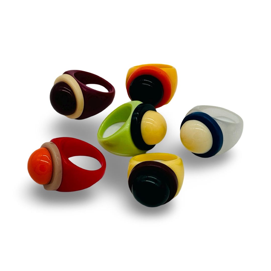 Vintage 1960s MOD Statement Rings, Authentic 60s Mod Rings, 60s ...