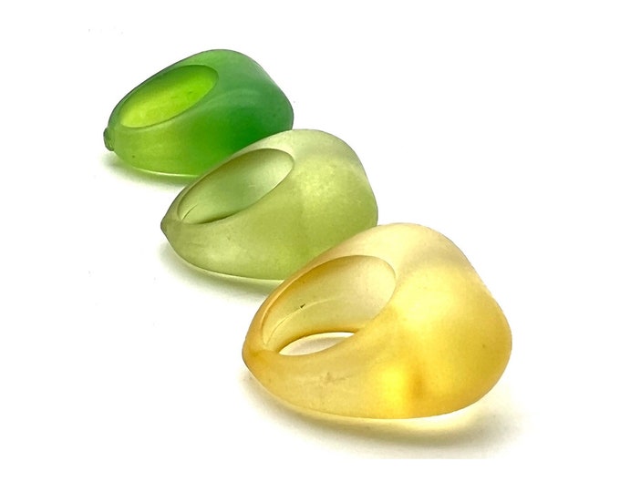 Vintage 1960s Lucite MOD Dome Statement Rings, Authentic 60s Mod Rings ...