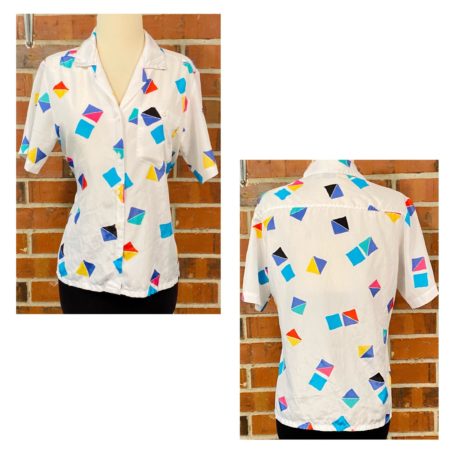 Vintage 1980s Button Up Shirt Vintage 80s abstract collared | Etsy