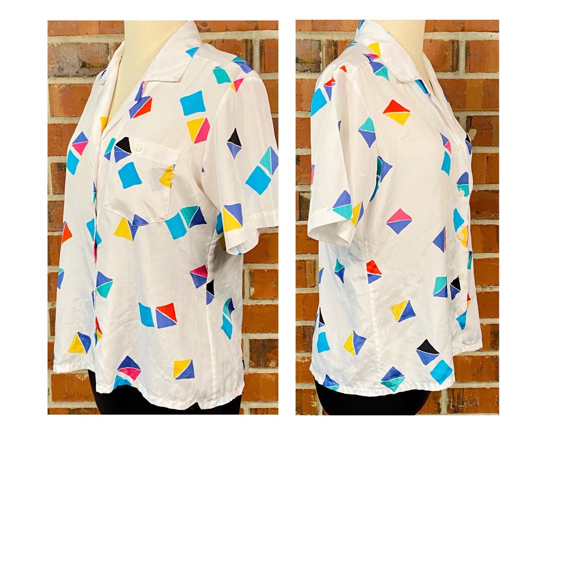 Vintage 1980s Button Up Shirt Vintage 80s abstract collared | Etsy