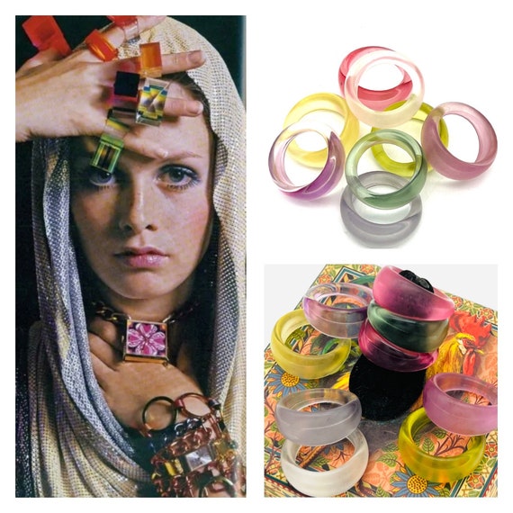 Vintage acrylic rings store
