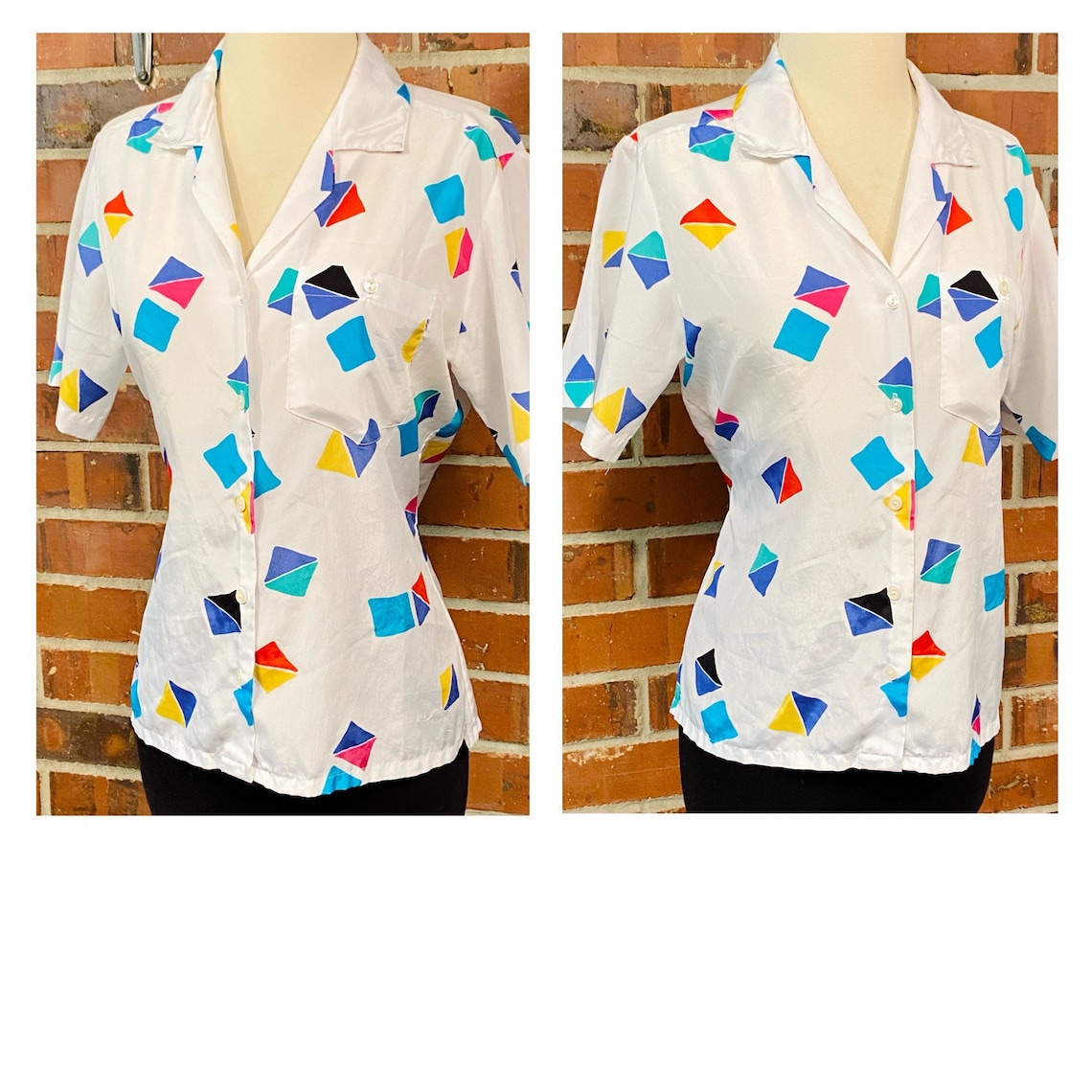 Vintage 1980s Button Up Shirt Vintage 80s abstract collared | Etsy