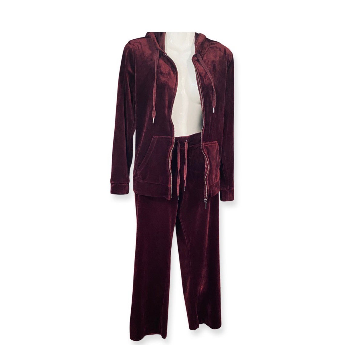 1990s Vintage Maroon Velour Track Suit Velour Track Suit | Etsy