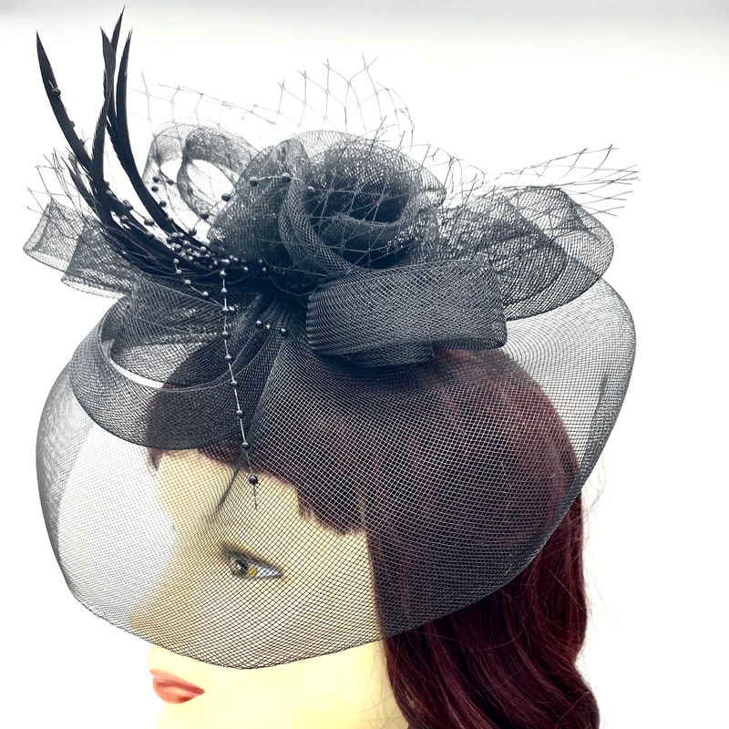 Black Fascinator - Etsy