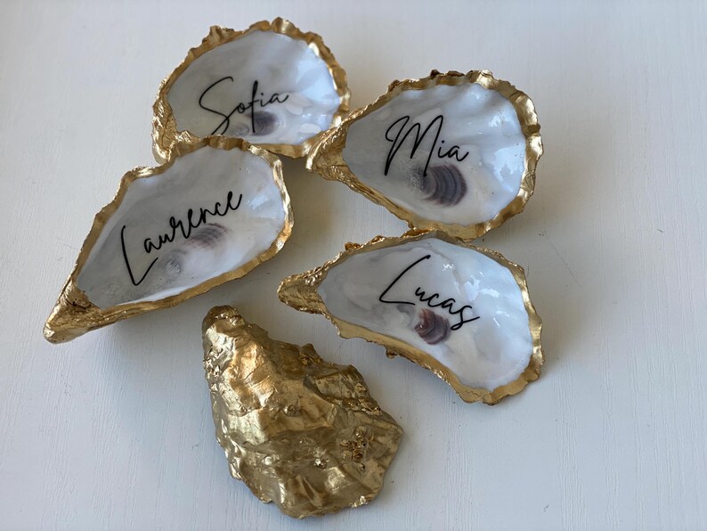 Natural Oyster Shell Place Cards Wedding Favor Wedding Placecard Name ...