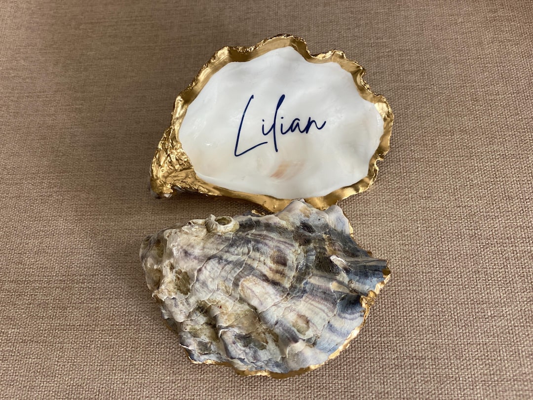 Oyster Shell Place Cards Gold Wedding Favors Wedding Placecards Name ...
