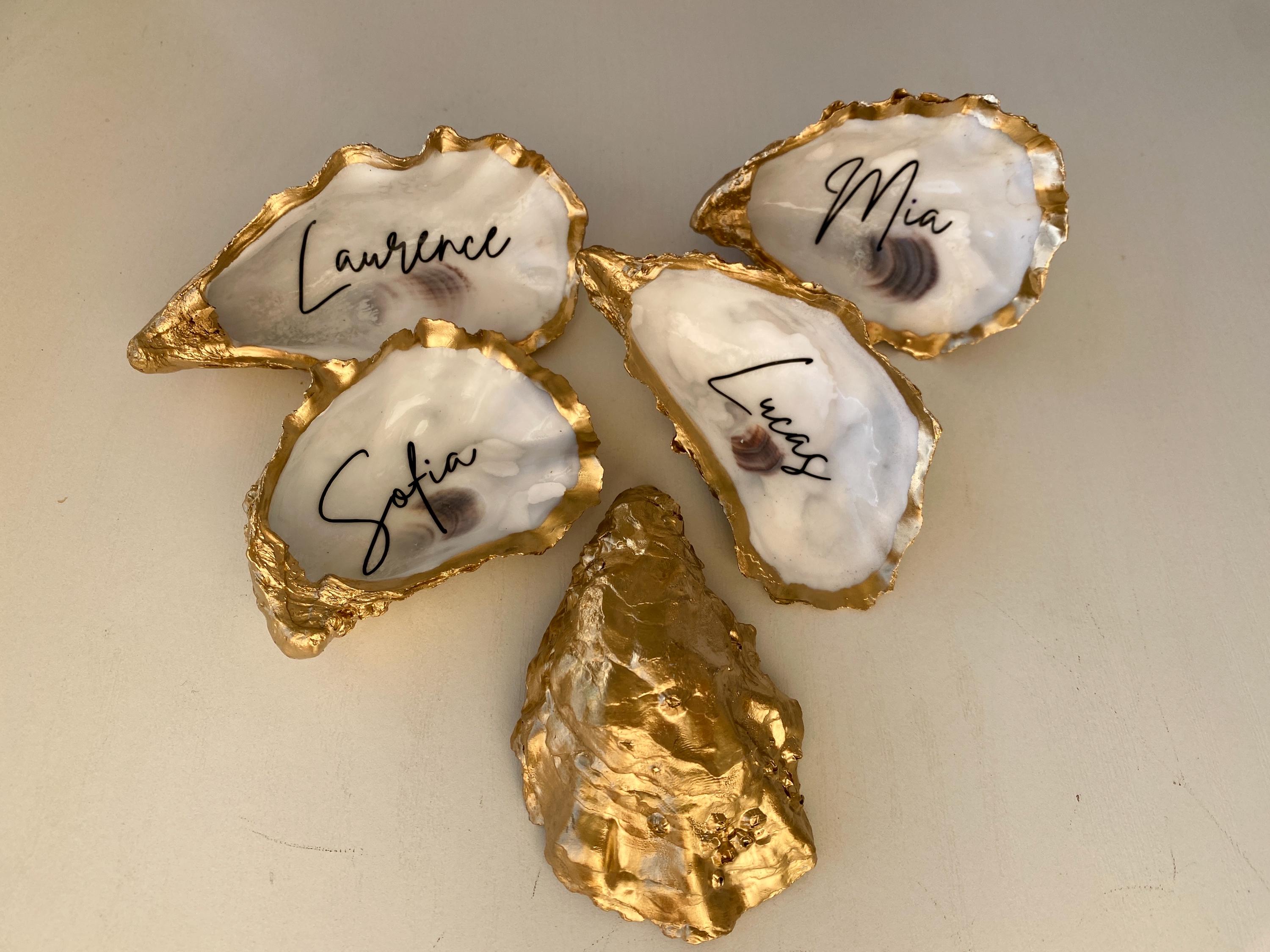 Natural Oyster Shell Place Cards Wedding Favor Wedding Placecard Name ...