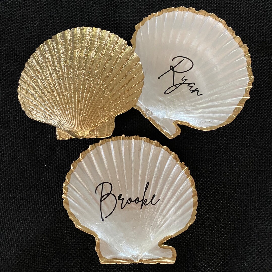 Scallop Shell Place Cards Personalized Place Cards Wedding Decor ...