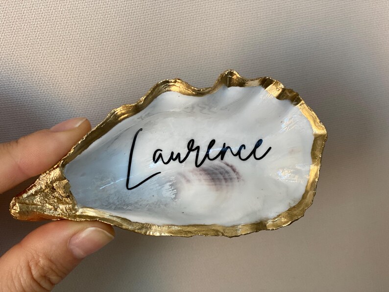 Natural Oyster Shell Place Cards Wedding Favor Wedding Placecard Name ...