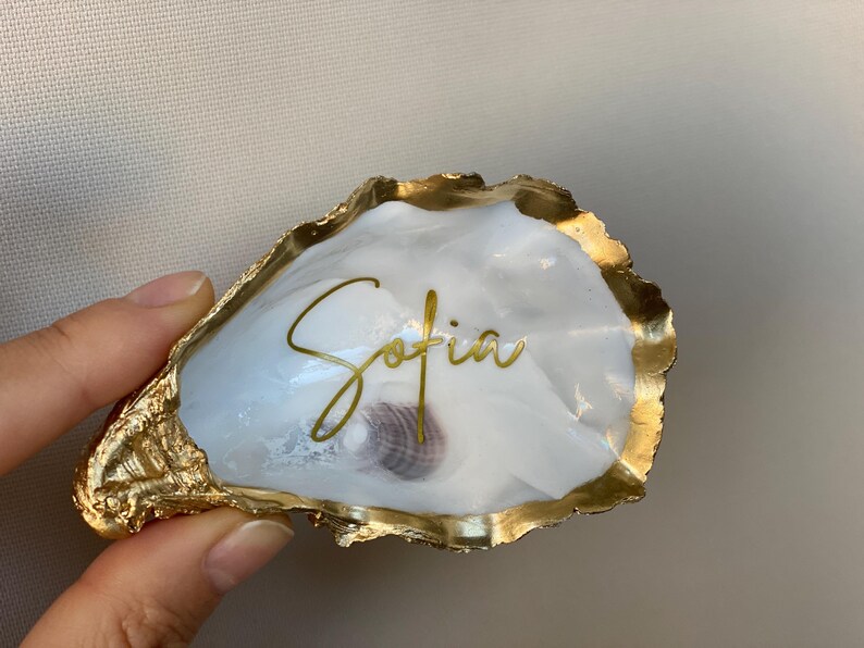 Natural Oyster Shell Place Cards Wedding Favor Wedding Placecard Name ...