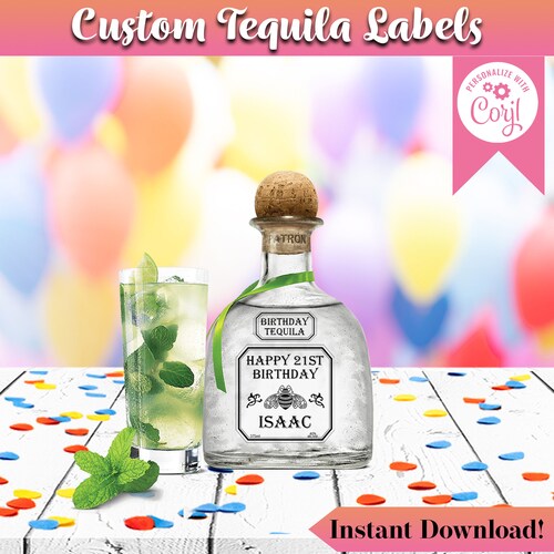 PRINTABLE Patron Label 375ML Custom Patron Label Tequila - Etsy
