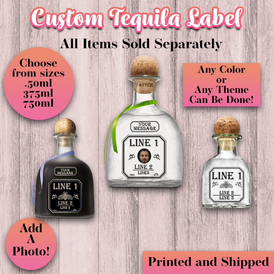 Custom Tequila Labels print and ship | Etsy