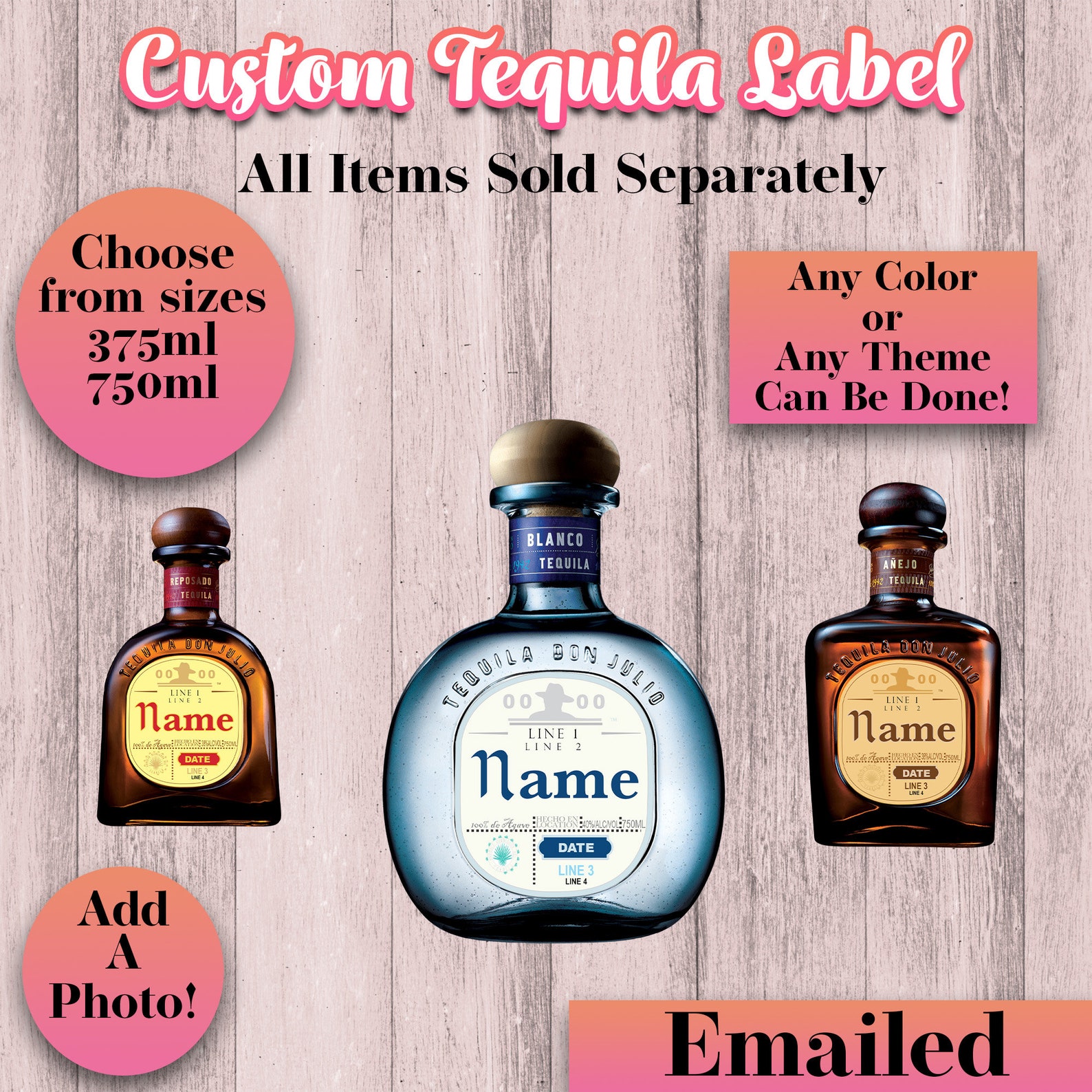 Custom Tequila Labels Digital | Etsy