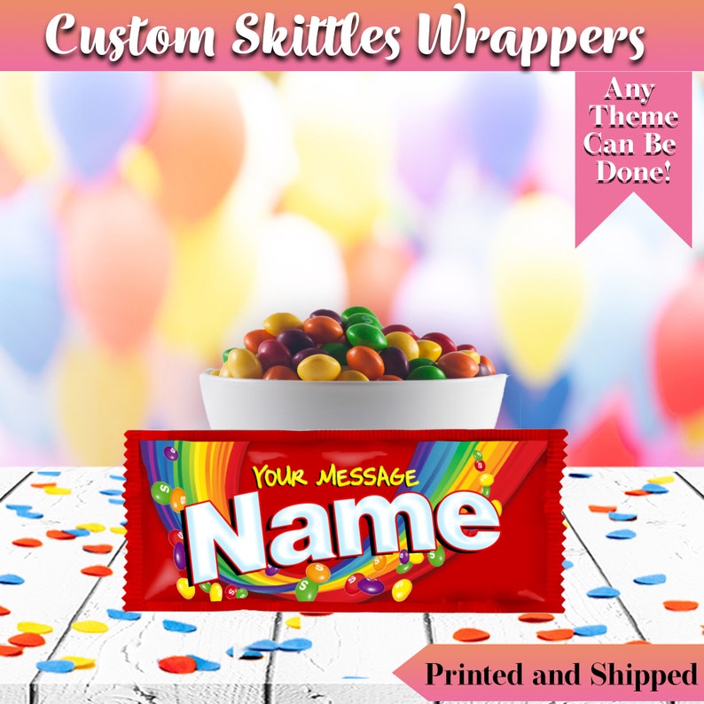 Personalized Skittles Wrapper Unfilled Print and Ship - Etsy