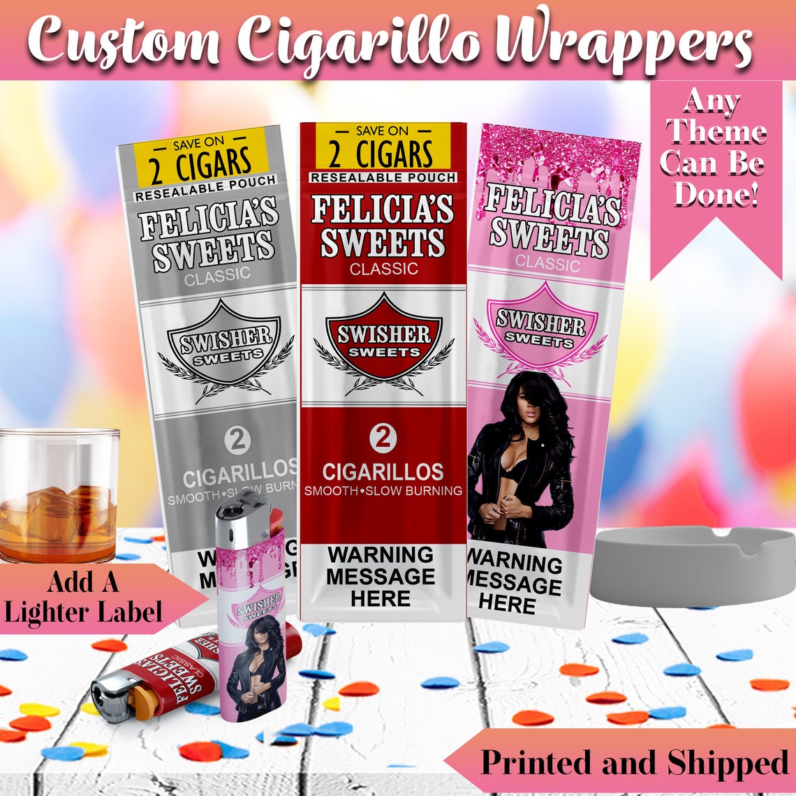 Custom Cigarillo 2 Pack Shipping Unfilled - Etsy