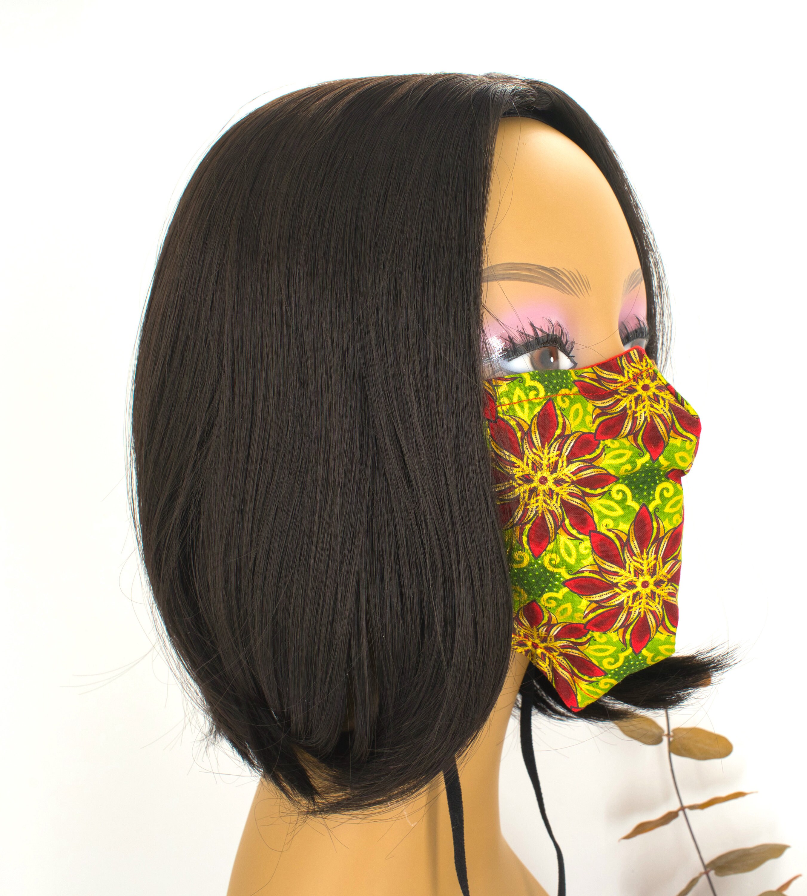 Face Mask Ribbon Bow Design, Christmas Theme + Matching Sanitizer Pouch ...