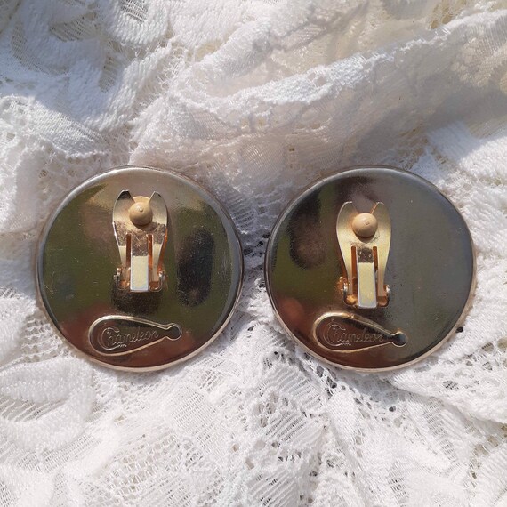 Vintage Signed Chameleon Rust Clip On Earrings - Gem
