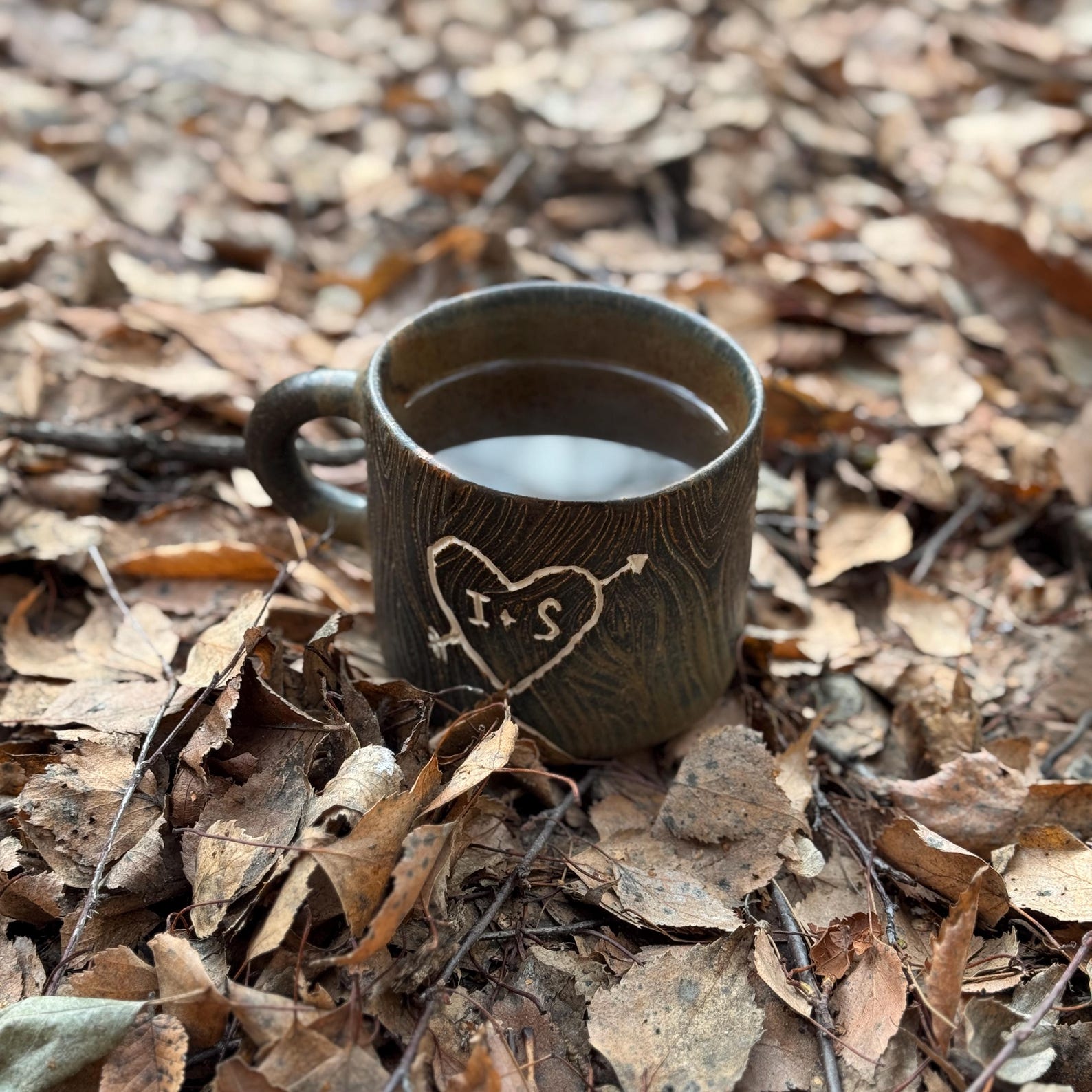 Heart Carved in Tree With Initials Mug, Personalized Tree Inspired Mug ...